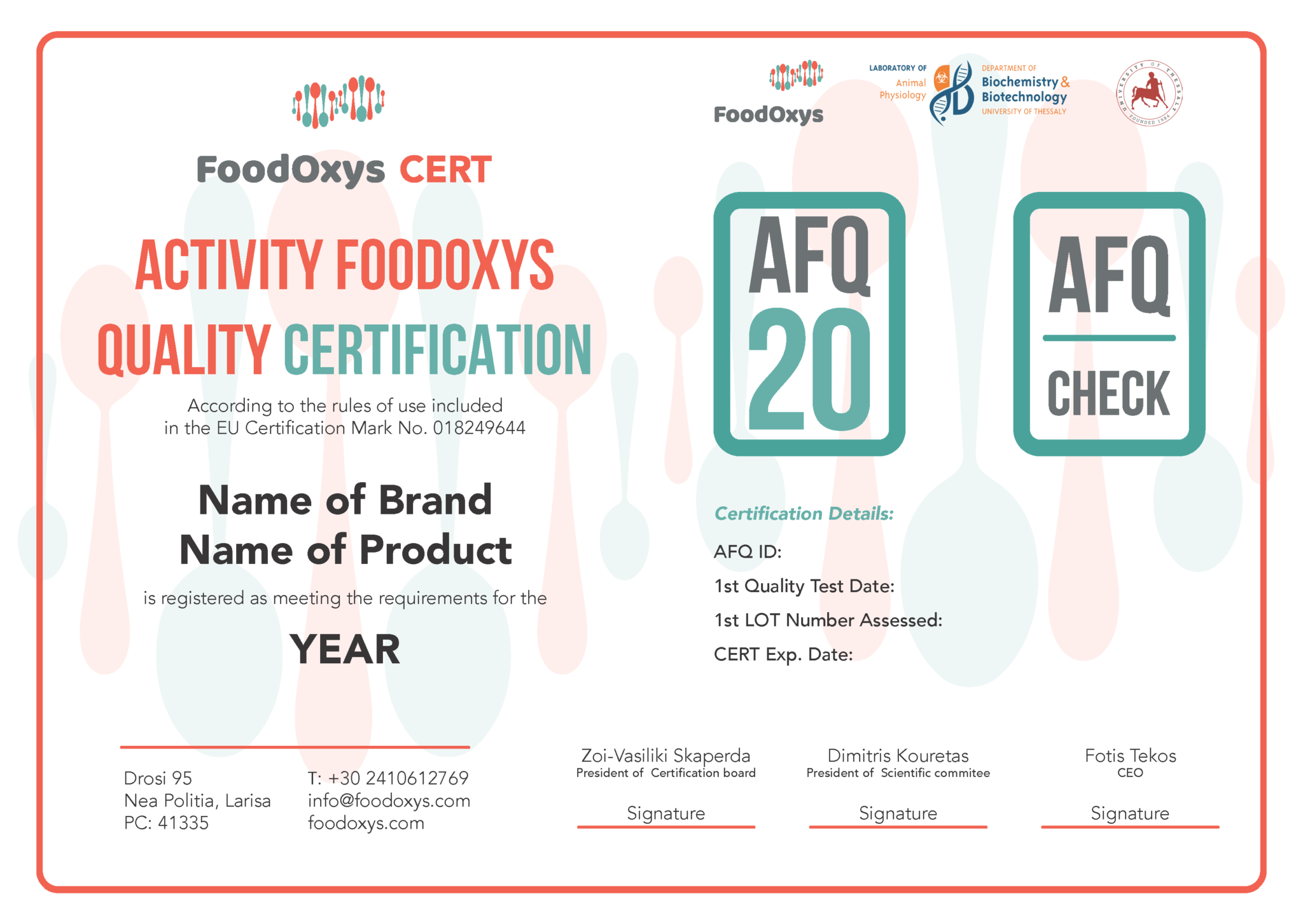 What is AFQ | Foodoxys